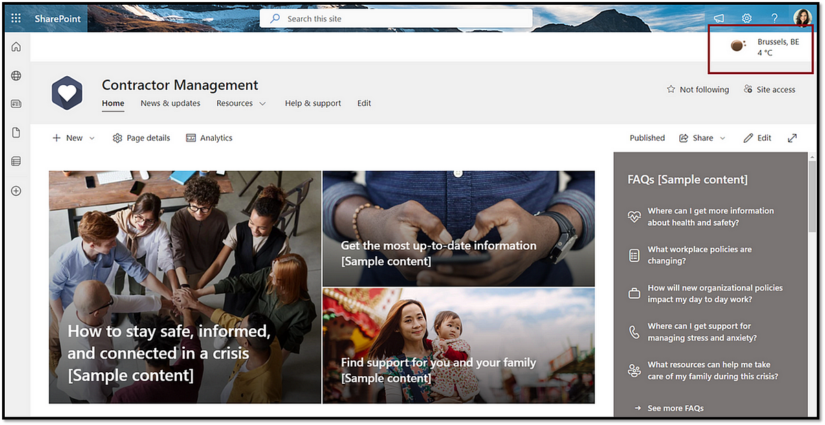 React Based Spfx Application Customiser For Displaying The Weather Using Api On Your Sharepoint
