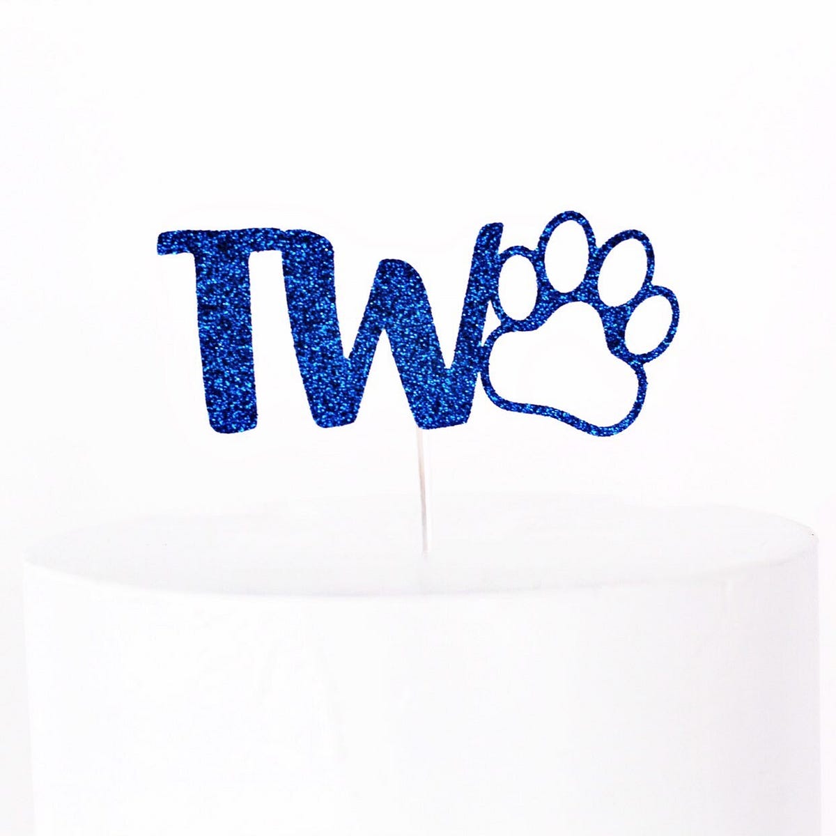 Paw Print Cake Topper | Two Cake Topper | 2nd Birthday Cake Topper ...
