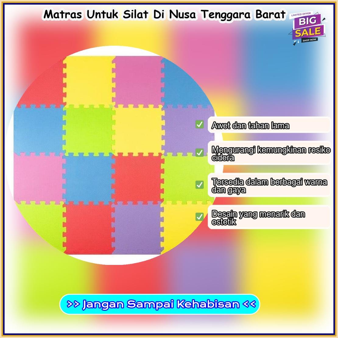 Matras Untuk Silat Di Nusa Tenggara Barat - Matras Puzzle Tebal - Medium