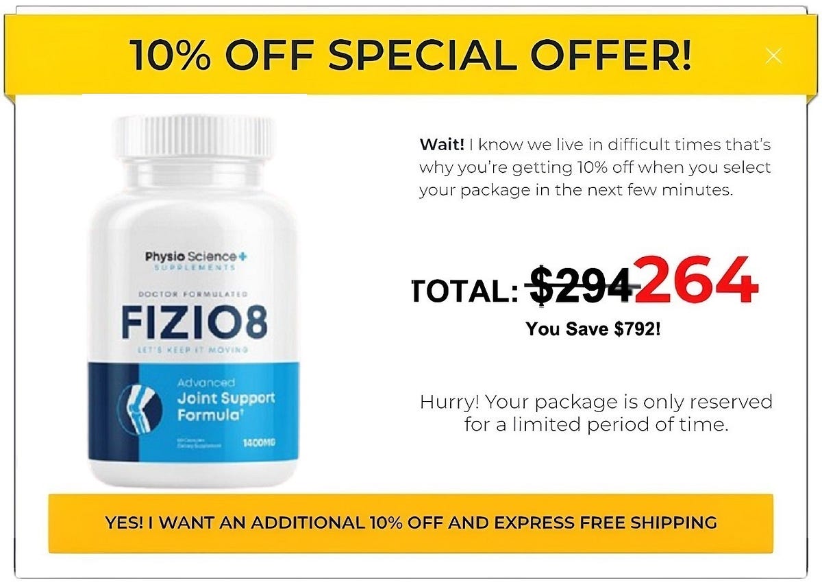 Fizio8 (Scam or Legit) All Natural Formula and Safe Joint Pain Benefits ...