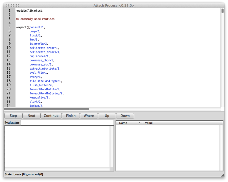 The Erlang Debugger | Programming Erlang, Second Edition by Joe Armstrong | The Pragmatic ...