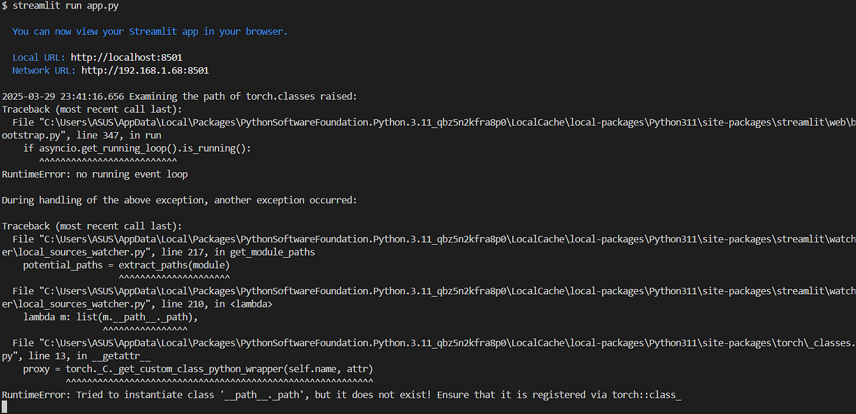 Fixing the “RuntimeError: Tried to instantiate class ‘__path__._path’, but it does not exist ...
