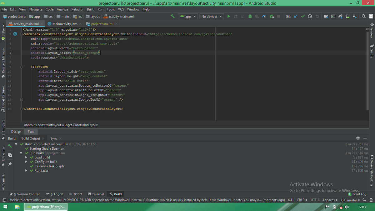 Langkah -Langakah cara layout Android studio ke Github. 1.Buka Aplikasi ...