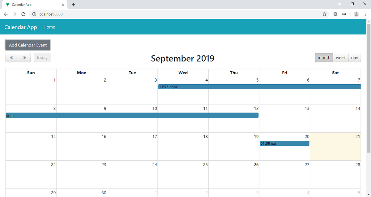 How to Make a Calendar App with Vue | by John Au-Yeung | The Startup | Medium
