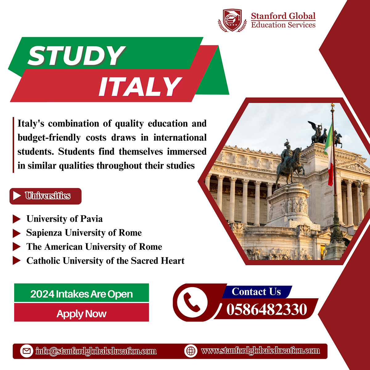 Study in Italy, Study Masters in Italy - Stanford Global Education ...