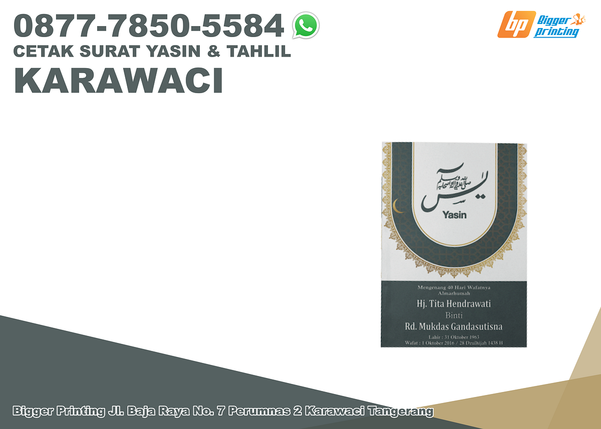 FAST RESPON, Wa./Call. 0877–7850–5584, Cetak Surat Yasin dan Tahlil ...