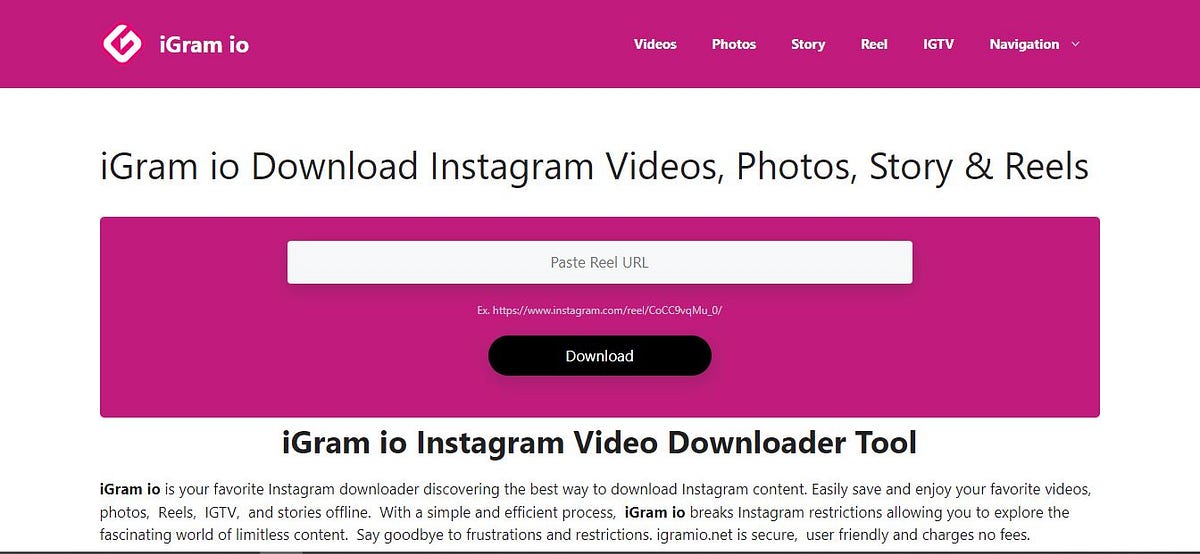 iGram io Download Instagram Videos, Photos, Story & Reels | by Cris ...