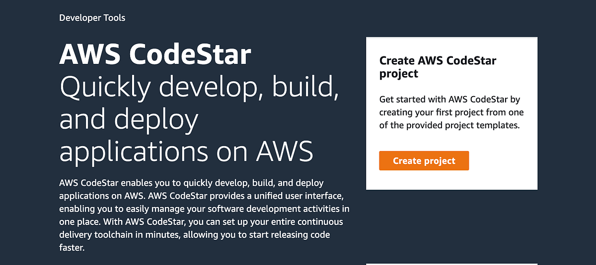 AWS CodeStar. Amazon CodeStar is a cloud-based… | by Paval Stelica | Medium