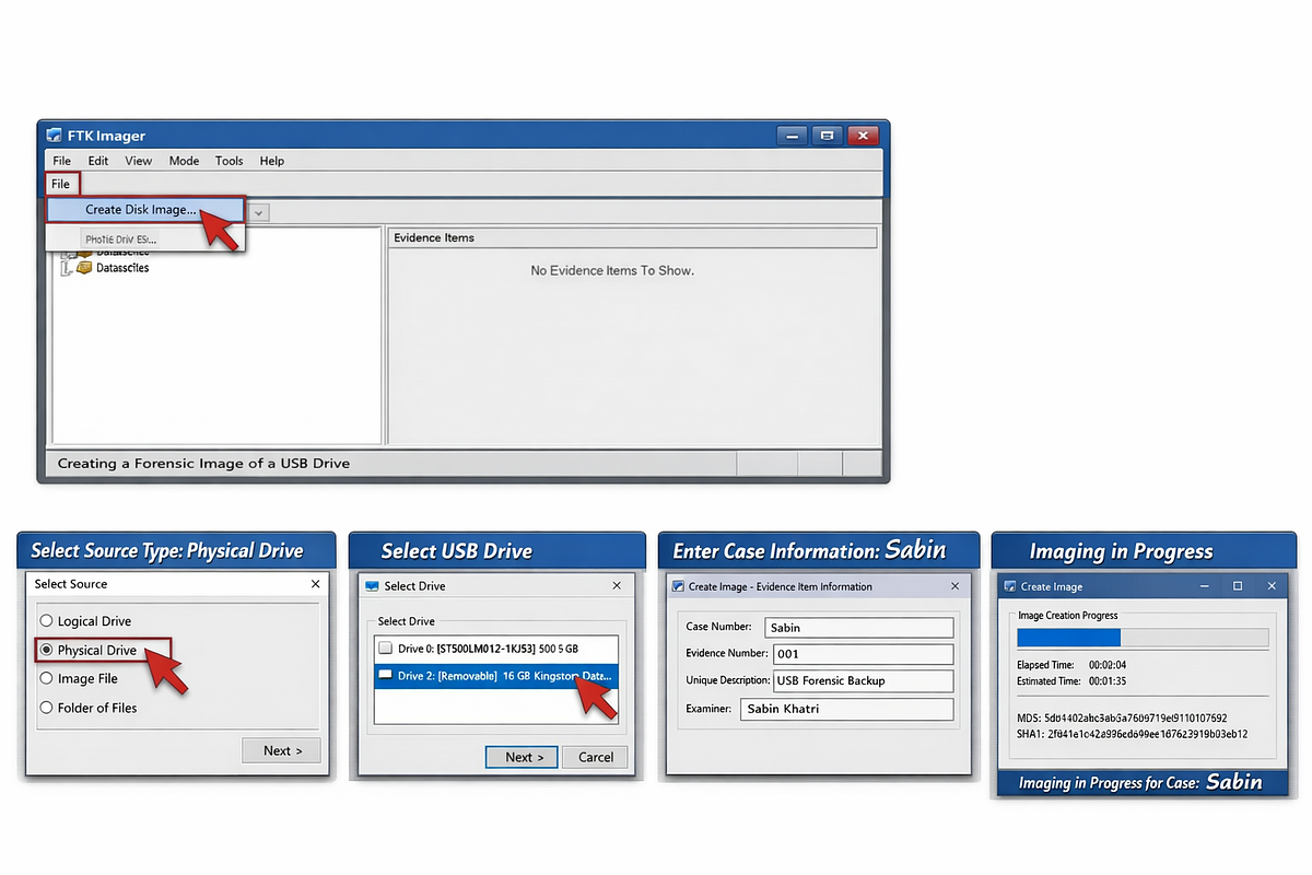 How to Create a Forensic Backup of a USB Drive Using FTK Imager | by ...