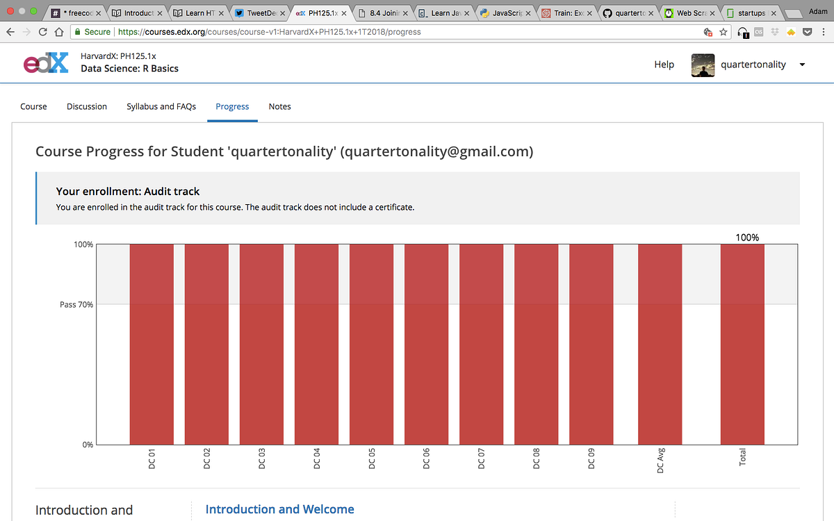 EdX Progress. I’m continuing to study every single… | by Adam Shanley ...