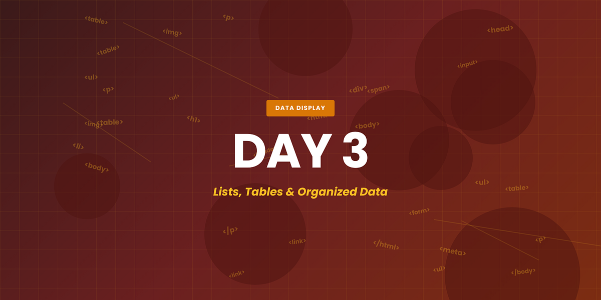 Day 3: Lists, Tables & Organized Data | by Anujrawatofficial New | Feb ...