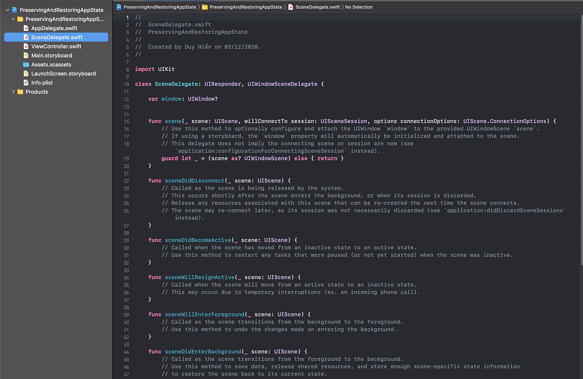 Preserving and Restoring App’s UI practice(using Swift-AppDelegate)-P2 ...