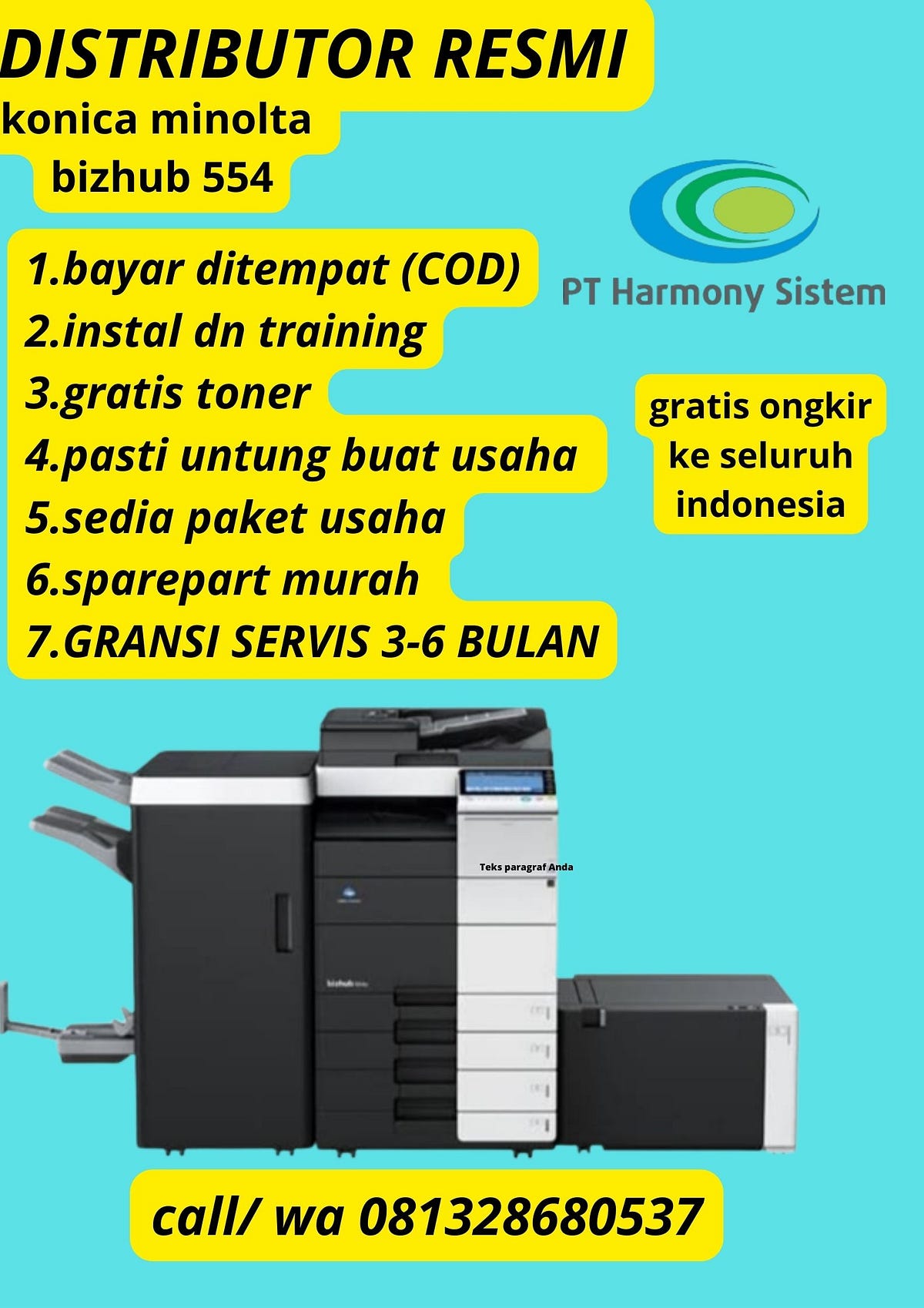 Distributor Resmi Mesin FotoCopy Konica Minolta Bizhub 554e,Loksumawe Banda Sakti ...