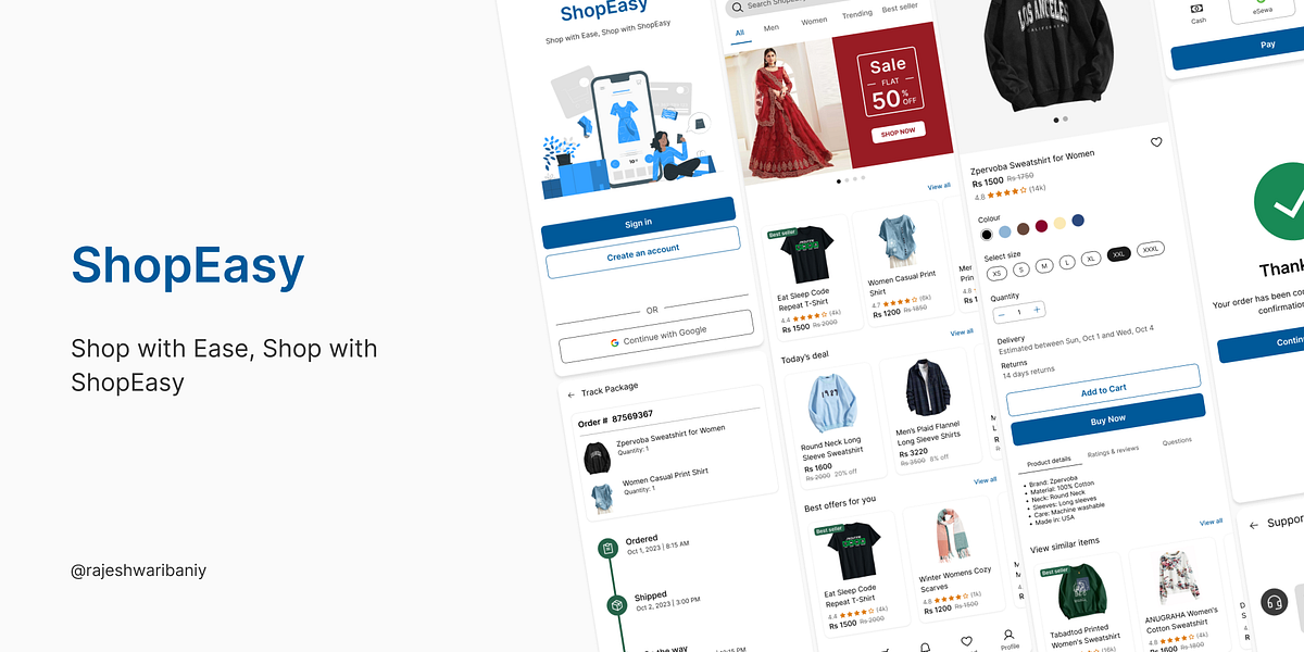 ShopEasy — Shopping app design. This case study shows how shopping apps ...