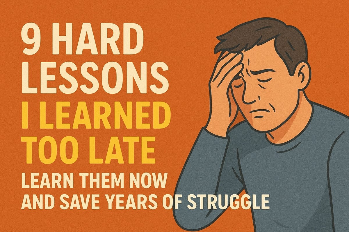 9 Hard Lessons I Learned Too Late (Learn Them Now and Save Years of Struggle) | by Buland | Sep ...