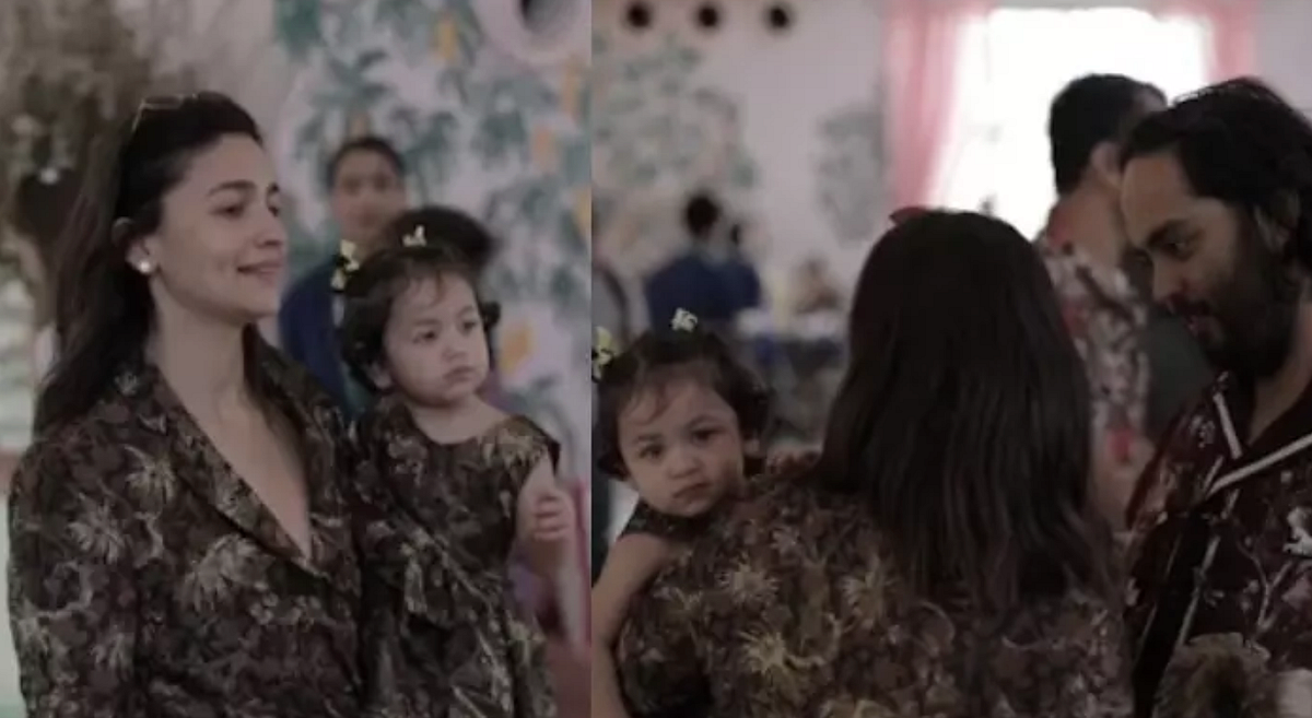 Alia Bhatt And Raha Twin In Printed Ensembles, The Munchkin Cutely Won Anant Ambani’s Affection ...