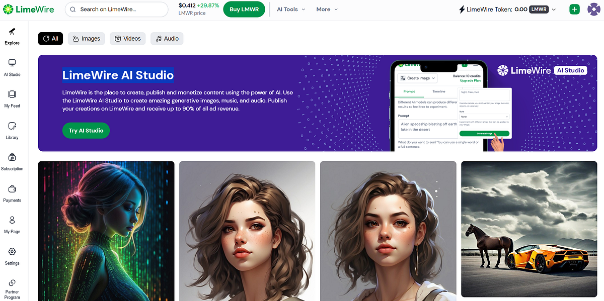 LimeWire is the place to create, publish and monetize content using the ...