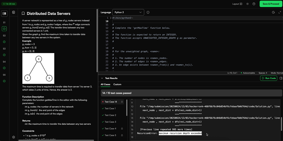 Alphagrep DE — Python Assessment. Q1 — Did using dfs. But was getting ...