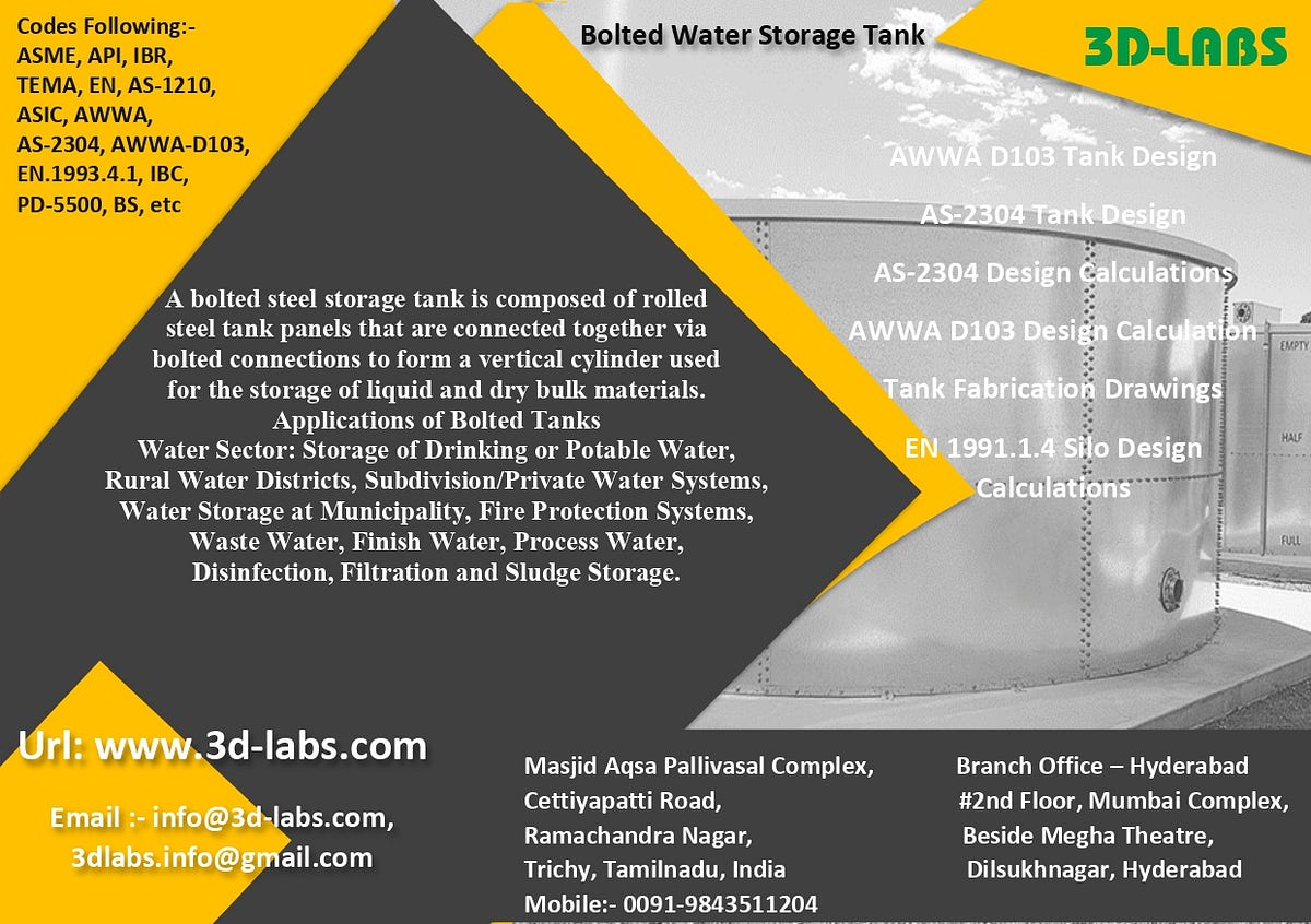 bolted water storage tank design - Design manager - Medium