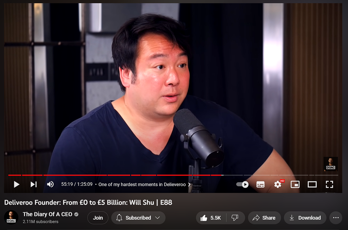Mastering timing is important in business by Founder of Deliveroo, Will ...