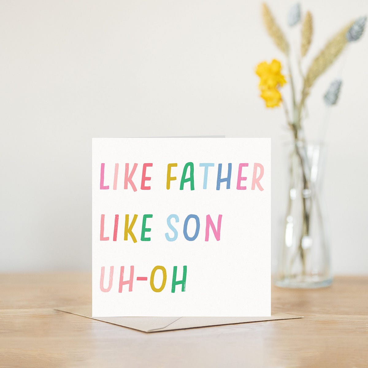 Like father like son | greeting card personalised inside | bright fun ...