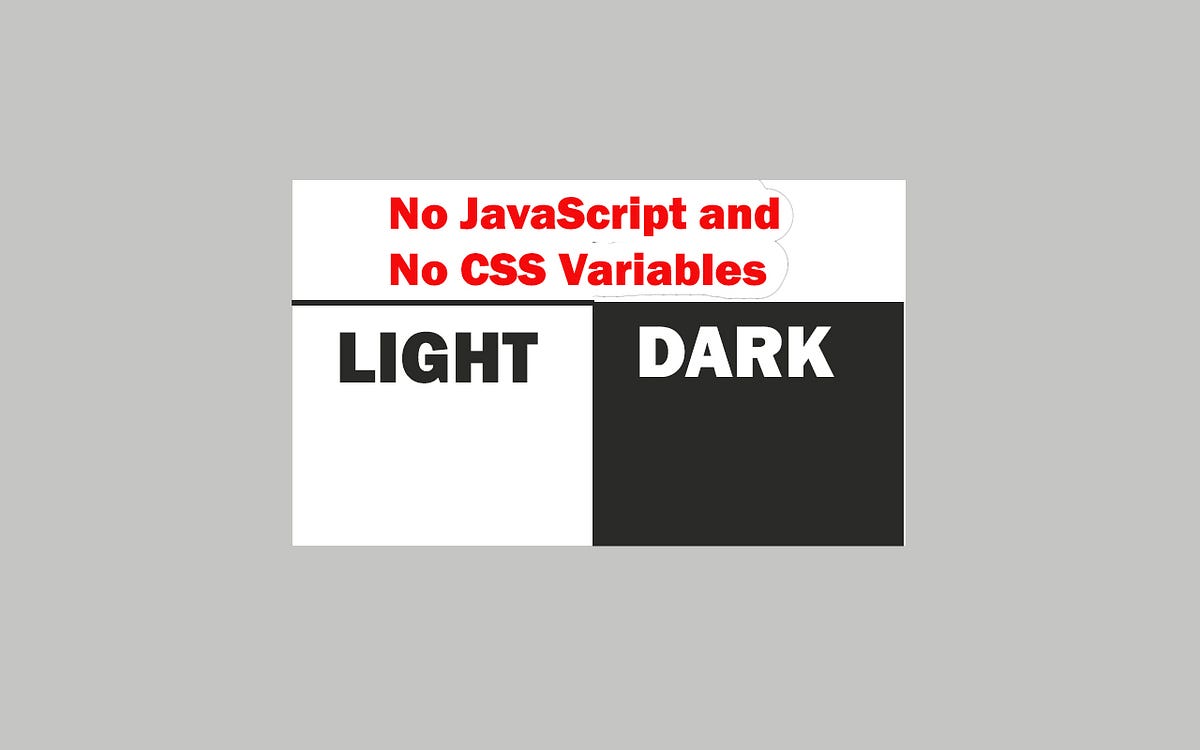 Dark Mode Switch Without JavaScript | by Mehdi Aoussiad | JavaScript in ...