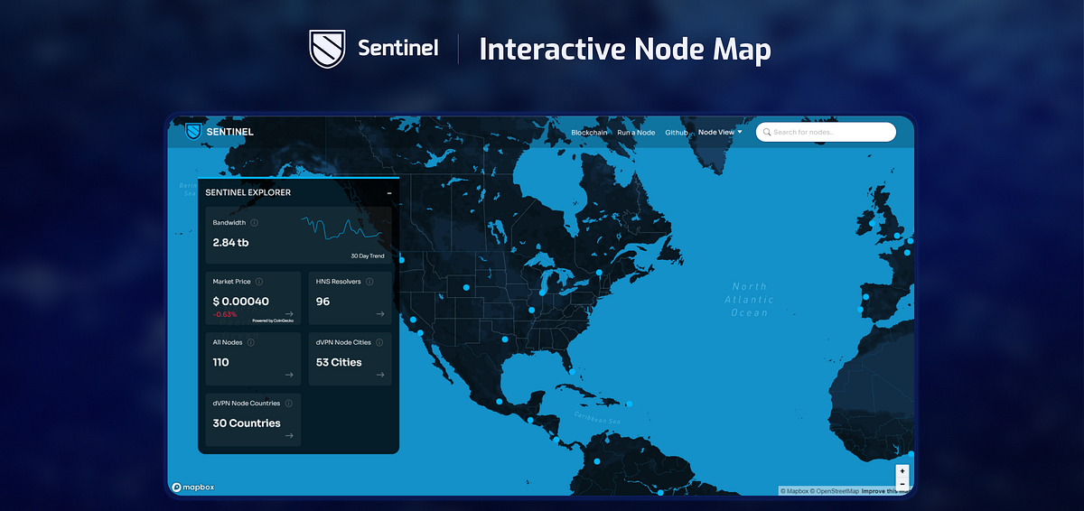 Launch of Sentinel’s Interactive dVPN Node Map | by Sentinel | Sentinel | Medium