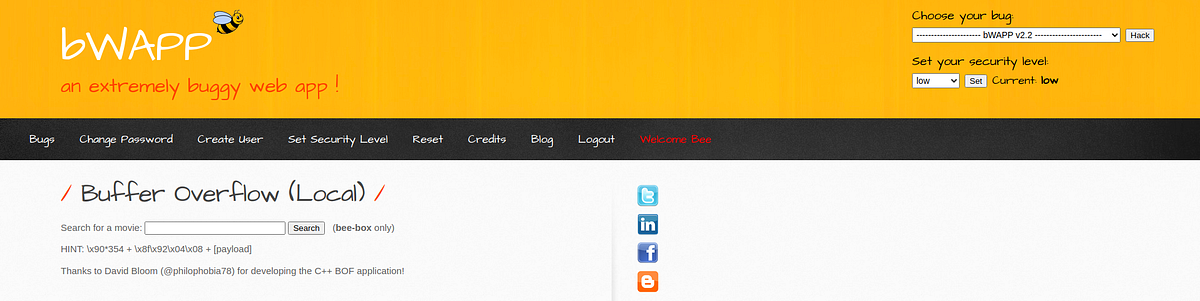Buffer Overflow Local — bWAPP. Buffer Overflow | by Easpy | Medium