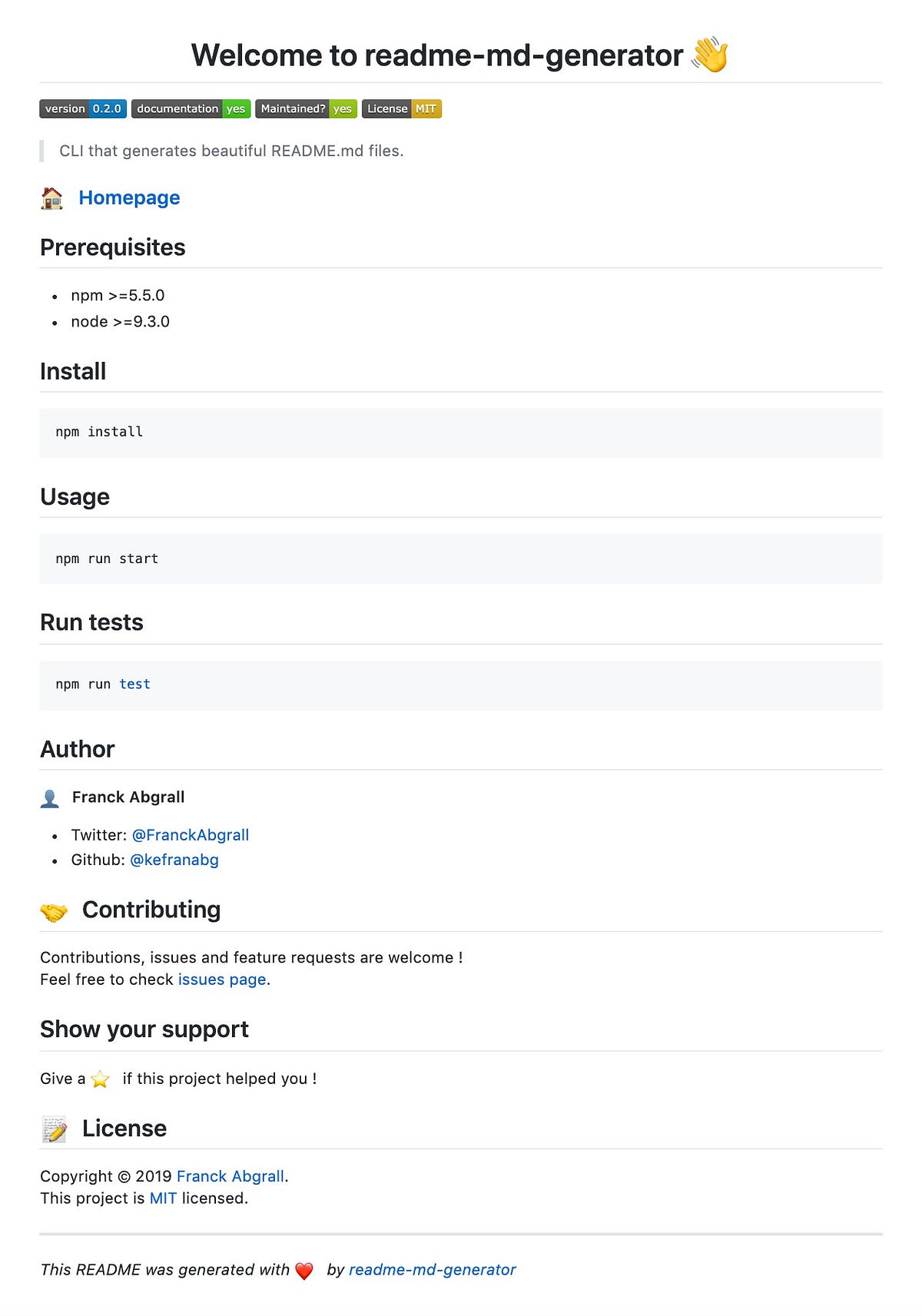 使用readme-md-generator快速產生README.md檔案 | by Gradient Drift | Medium