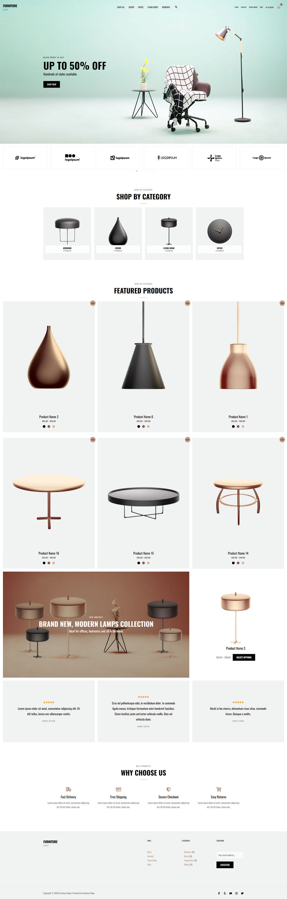 Furniture Shop WordPress Elementor Template Website Design - Site ...