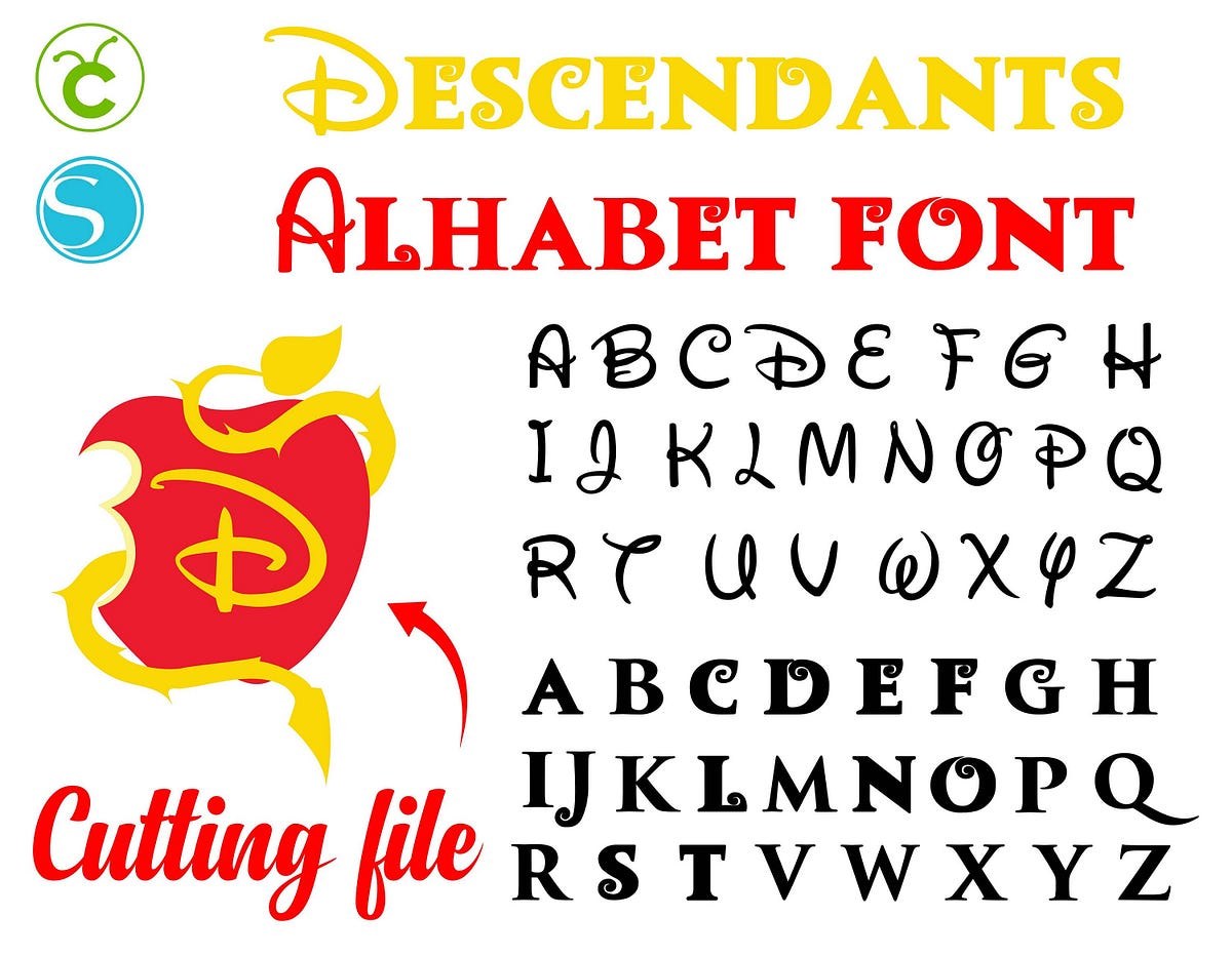 Descendants Svg Letters Cricut Descendants Font OTF Personalized logo ...