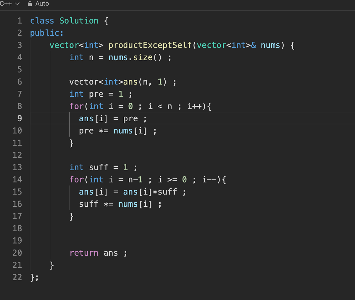 DSA 4: Product of array except self - Ekta Singhai - Medium