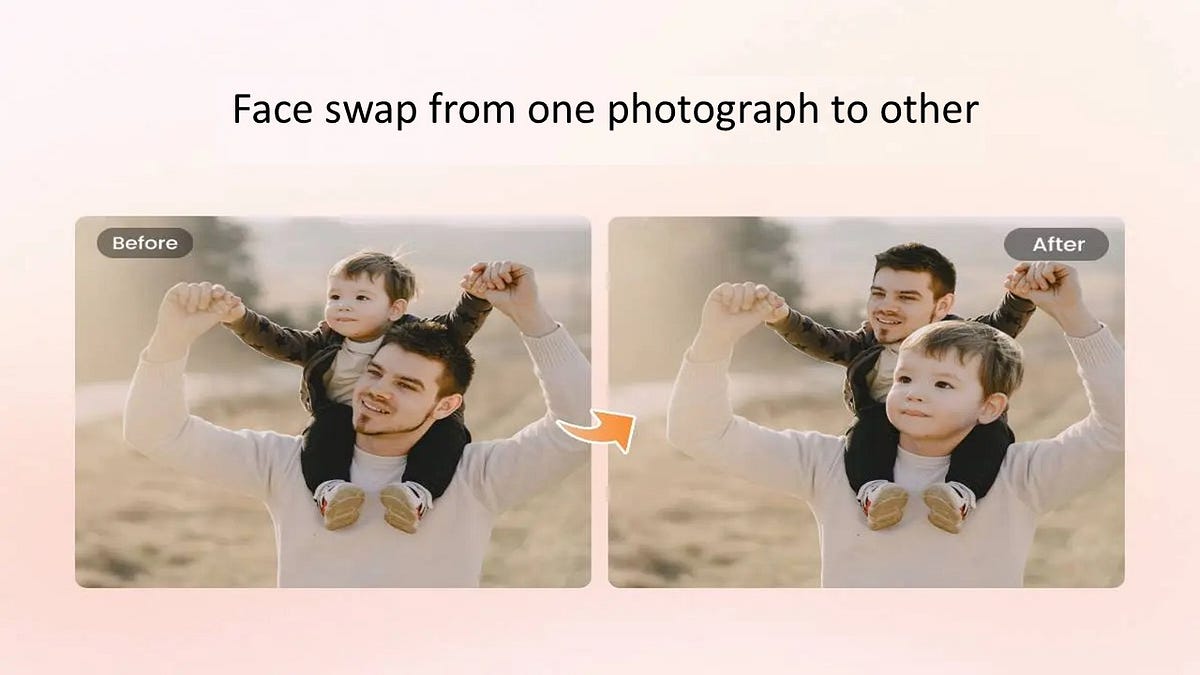 Take 2 photographs in your system and crop one photo face and paste it ...