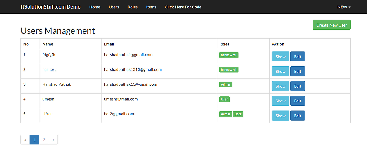 User Acl Roles And Permissions With Middleware Using Entrust From Scratch Tutorial By