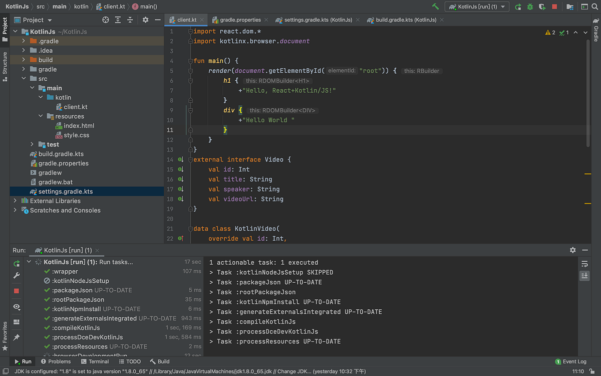 Kotlin — 用Kotlin來寫Javascript網頁. Kotlin非常的神奇，不僅能寫Android也能寫Java… | by JLin | Medium