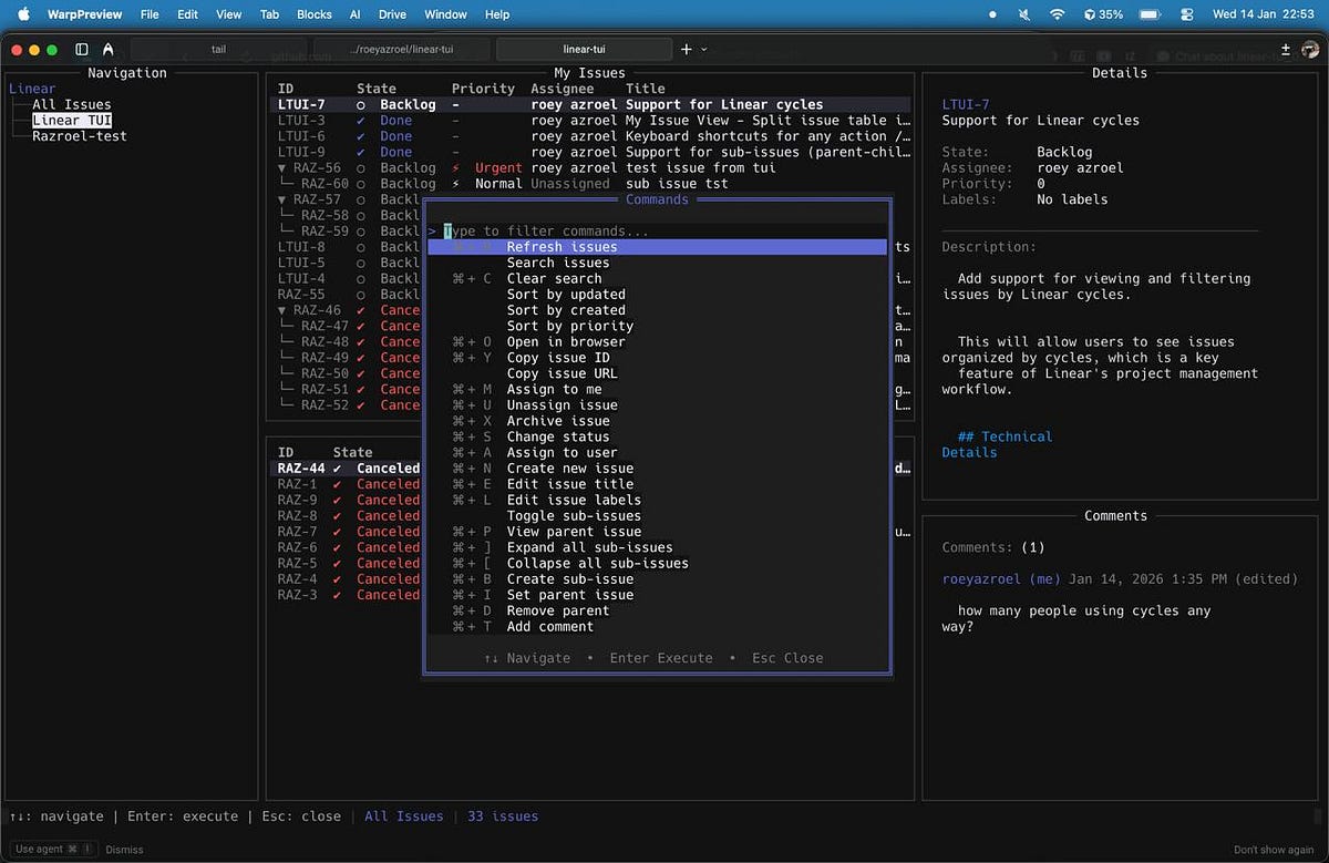 I Built a Linear TUI in Go (So I Could Stay in the Terminal) | by Roey ...