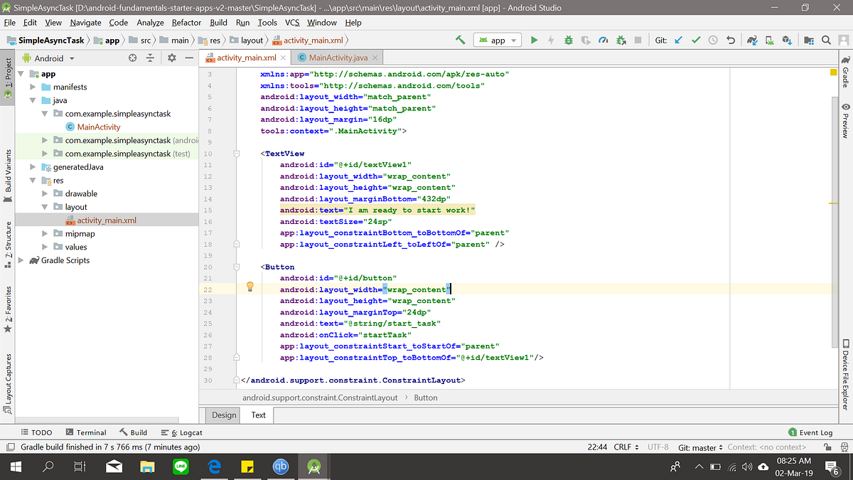 7.1: AsyncTask. Task 1: Set up the SimpleAsyncTask… | by Rachma Widya ...