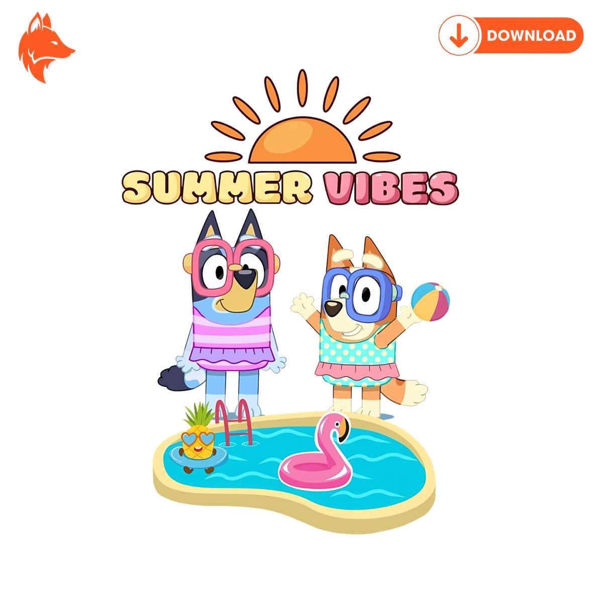Cute Bluey Bingo Summer Vibes PNG - David Glover - Medium