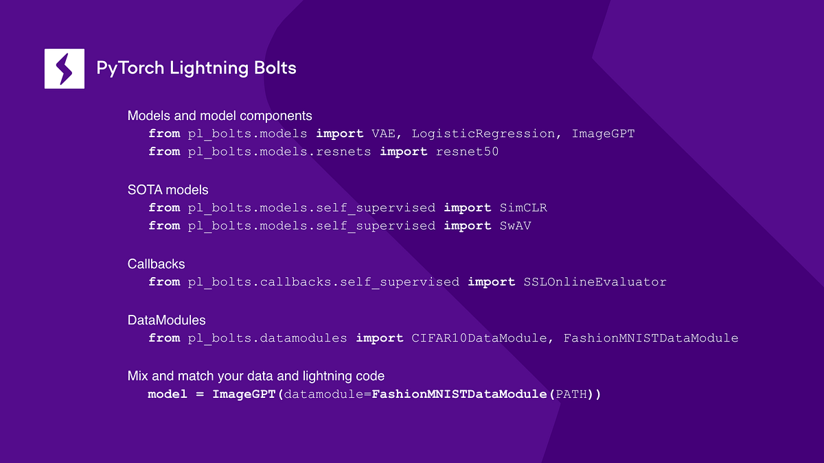 PyTorch Lightning Bolts — From Linear, Logistic Regression on TPUs to ...