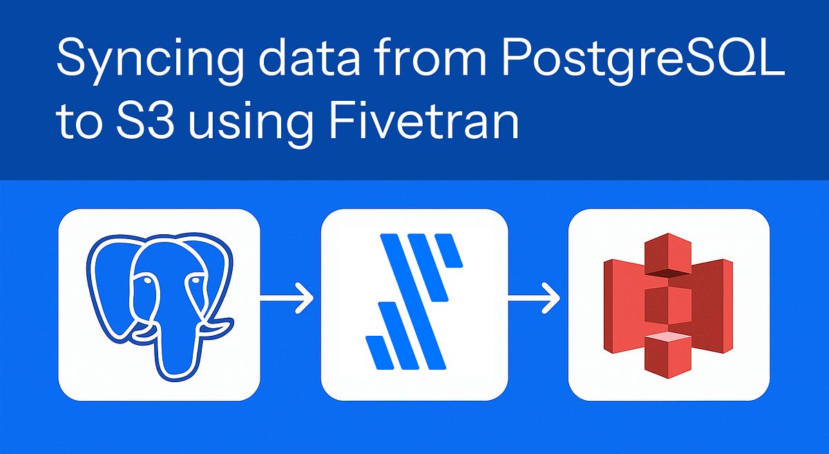 Syncing data from PostgreSQL to AWS S3 using Fivetran | by Akash Sharma | Apr, 2025 | Medium