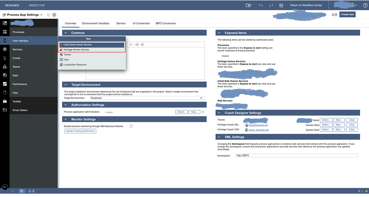 Interfaces do usuário no BPM IBM. Human services (Serviços humano ...