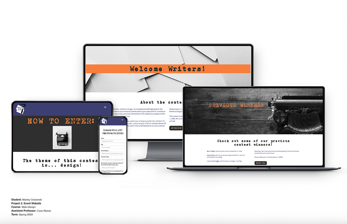 Web Design — Final Blog. Final Project Mockups | by Marlena Ciecierski ...