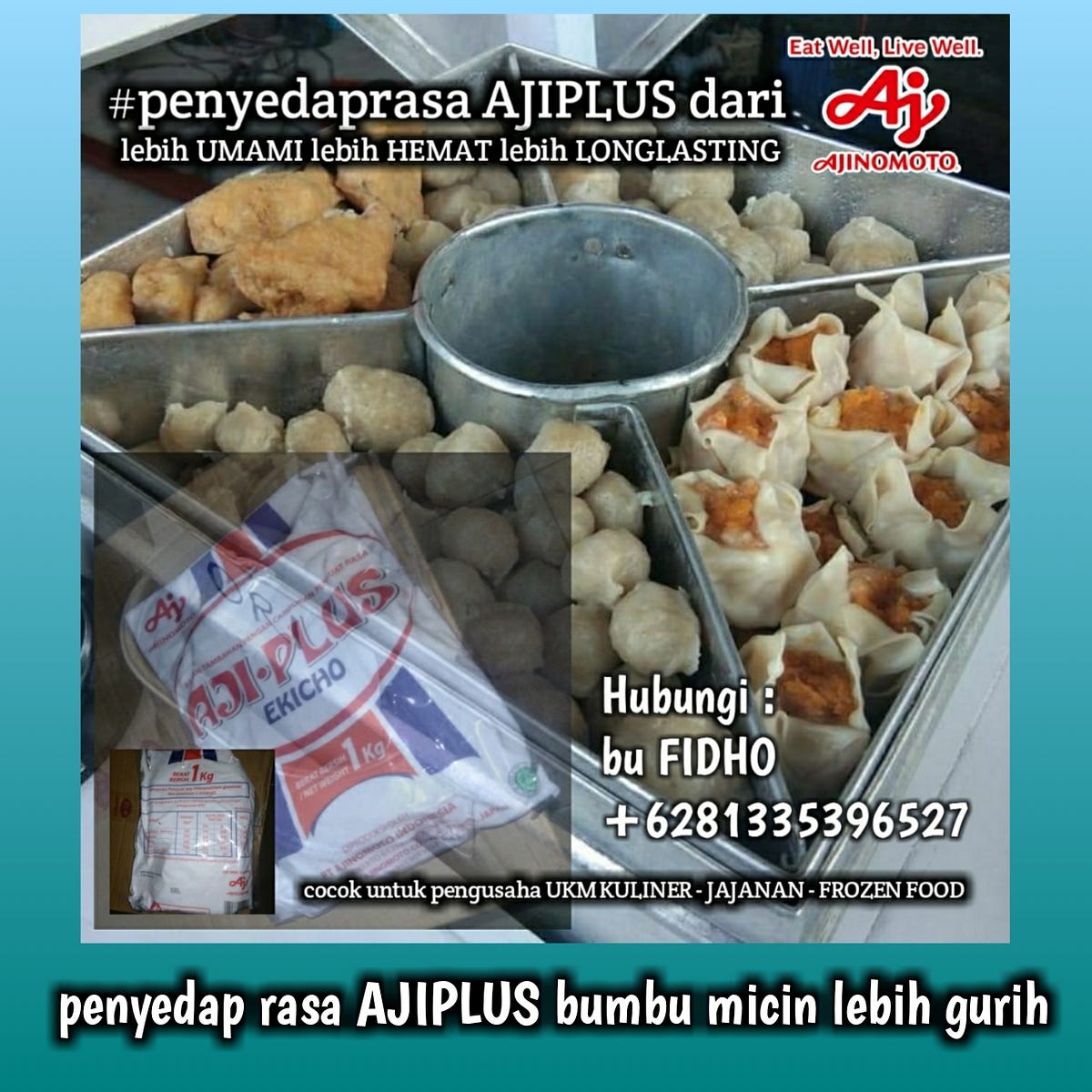 AJIPLUS, Penyedap rasa, 08133 539-6527, cocok untuk, bakso, sosis ...