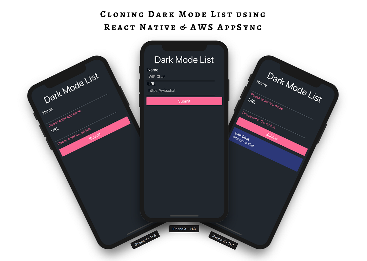Cloning Dark Mode List using React Native and AWS AppSync | by Akshay Kadam | React Native ...