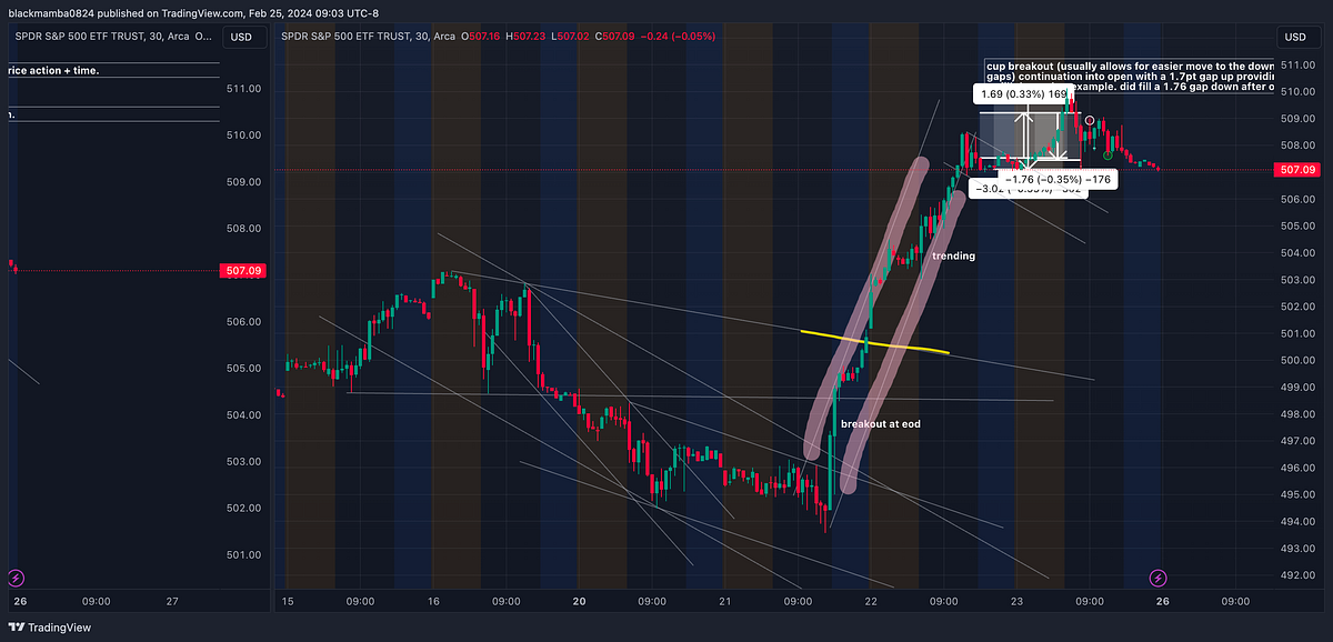 $SPY, Friday February 23rd, Chart | by David Godinez | Medium