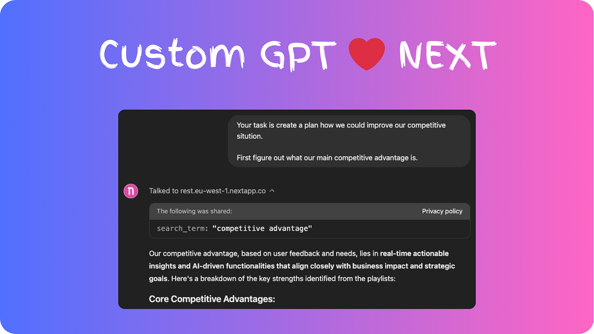 Building a Custom GPT with NEXT. How to integrate NEXT’s extensive ...