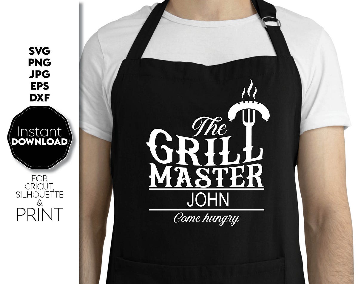 Custom Grill master apron design | grill master png | apron print | grilling svg | Fathers day ...