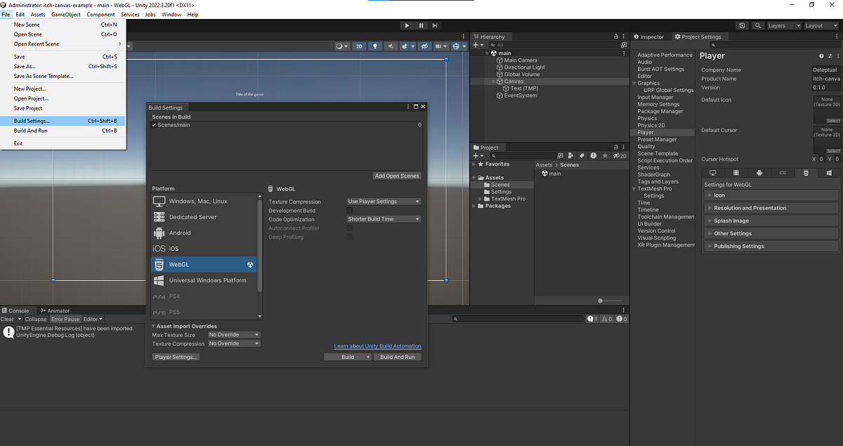 How To Fix Your Unity Web Games Itch.io Resolution and Canvas | by Eric Blanchard — Deleptual ...