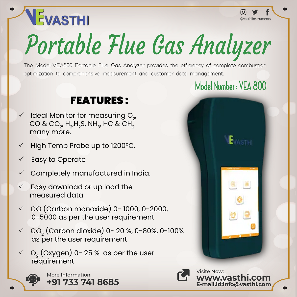 Portable Flue Gas Analyzers manufacturer | Vasthi instruments - vasthi ...