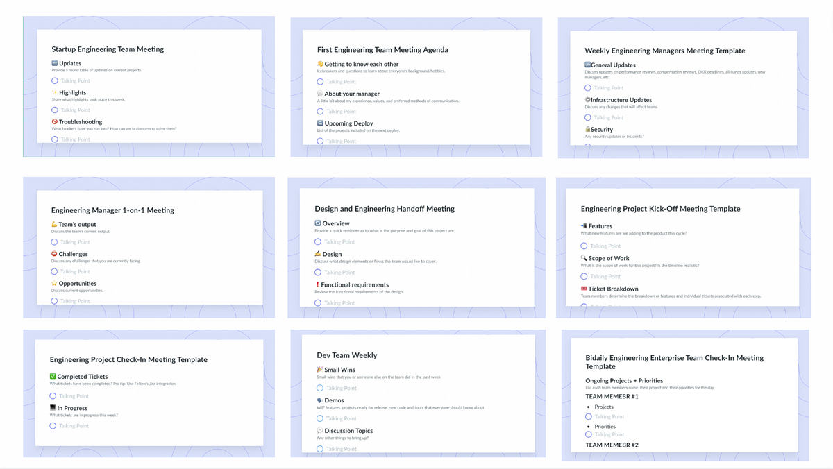 10 Meeting Templates for Engineering Teams | Fellow.ai — Insights on AI ...